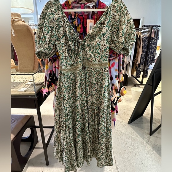 Anna Cate | Dresses | Anna Cate Collection Green Floral Midi Dress ...